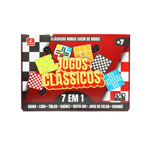 Conjunto de Jogos Classicos 7 em 1 Brincadeira de Criança - Brinkasa